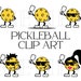 Funny Pickleball Clip Art for Commercial Use PNG Files Yellow ...