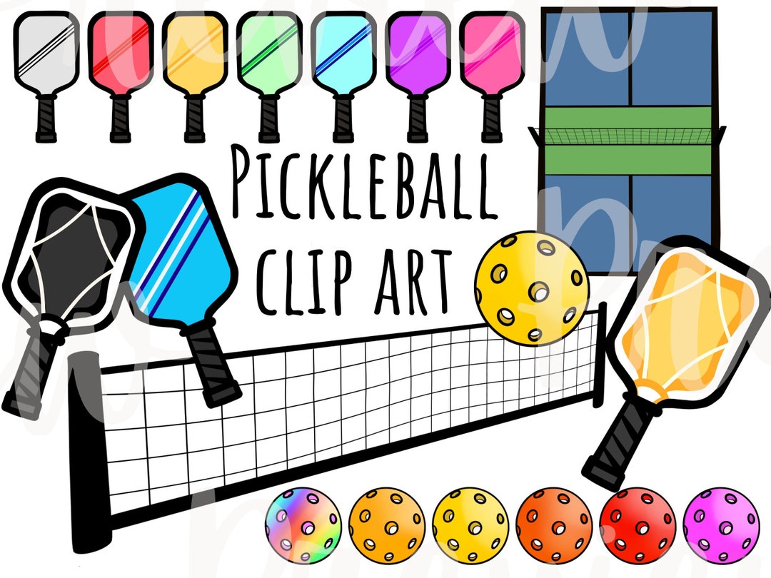 Pickleball Clip Art Bundle for Commercial Use in a Greater Design ...