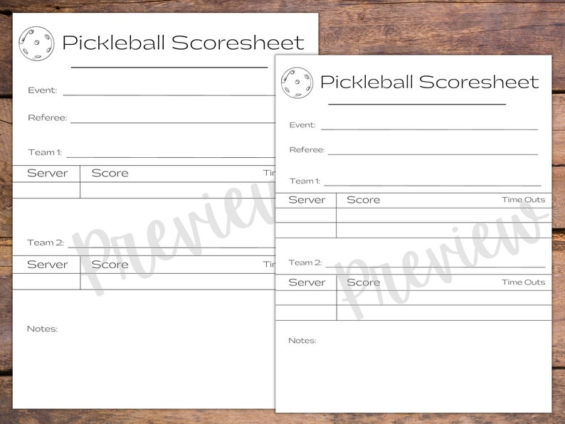 Pickleball Scorecard and Bracket Bundle With Tournament or Game Awards ...