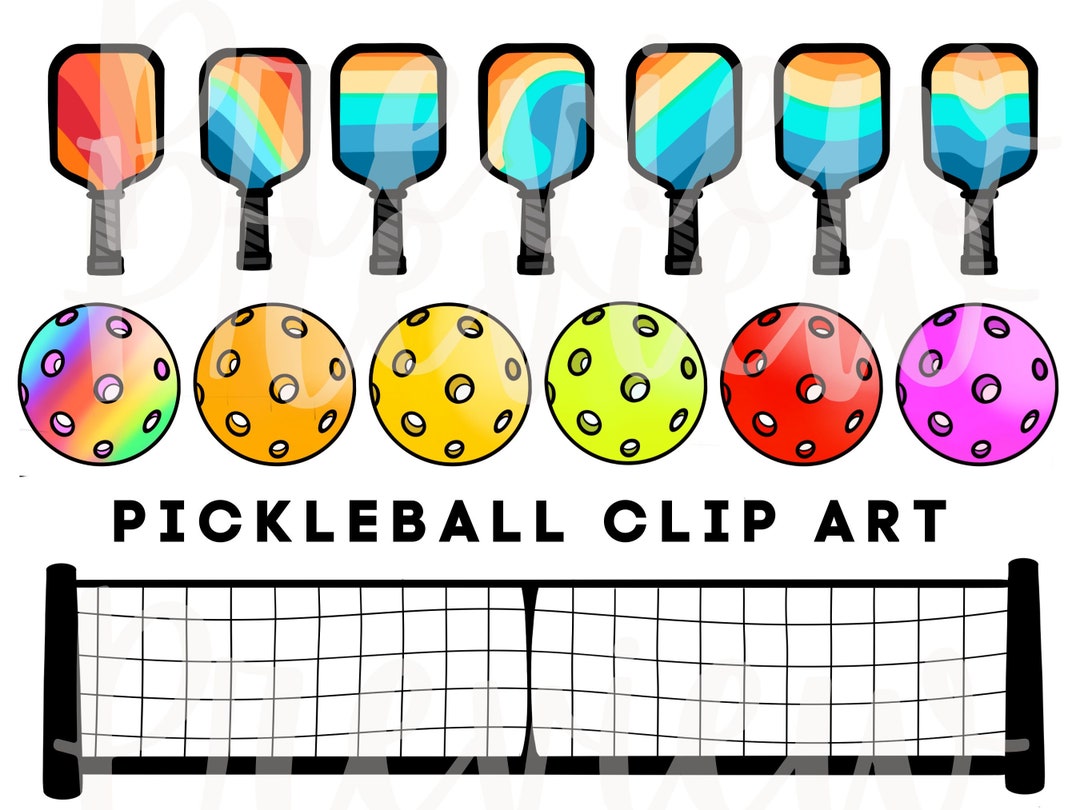 Clip Art Bundle of Pickleball Designs for Commercial Use Pickle Ball ...