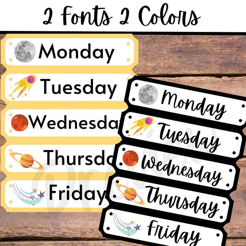 Outer Space Classroom Decor With Days of the Week Daily Schedule ...