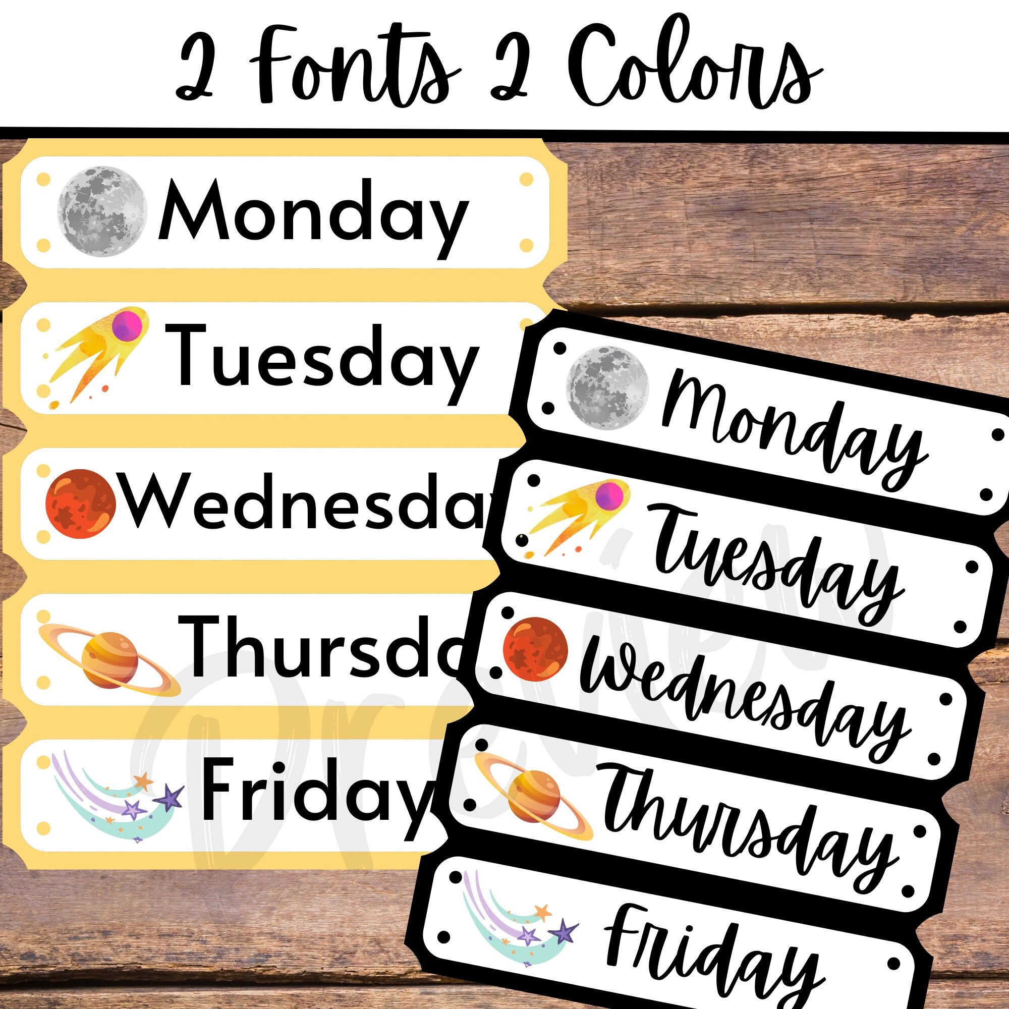 Outer Space Classroom Decor With Days of the Week Daily Schedule ...