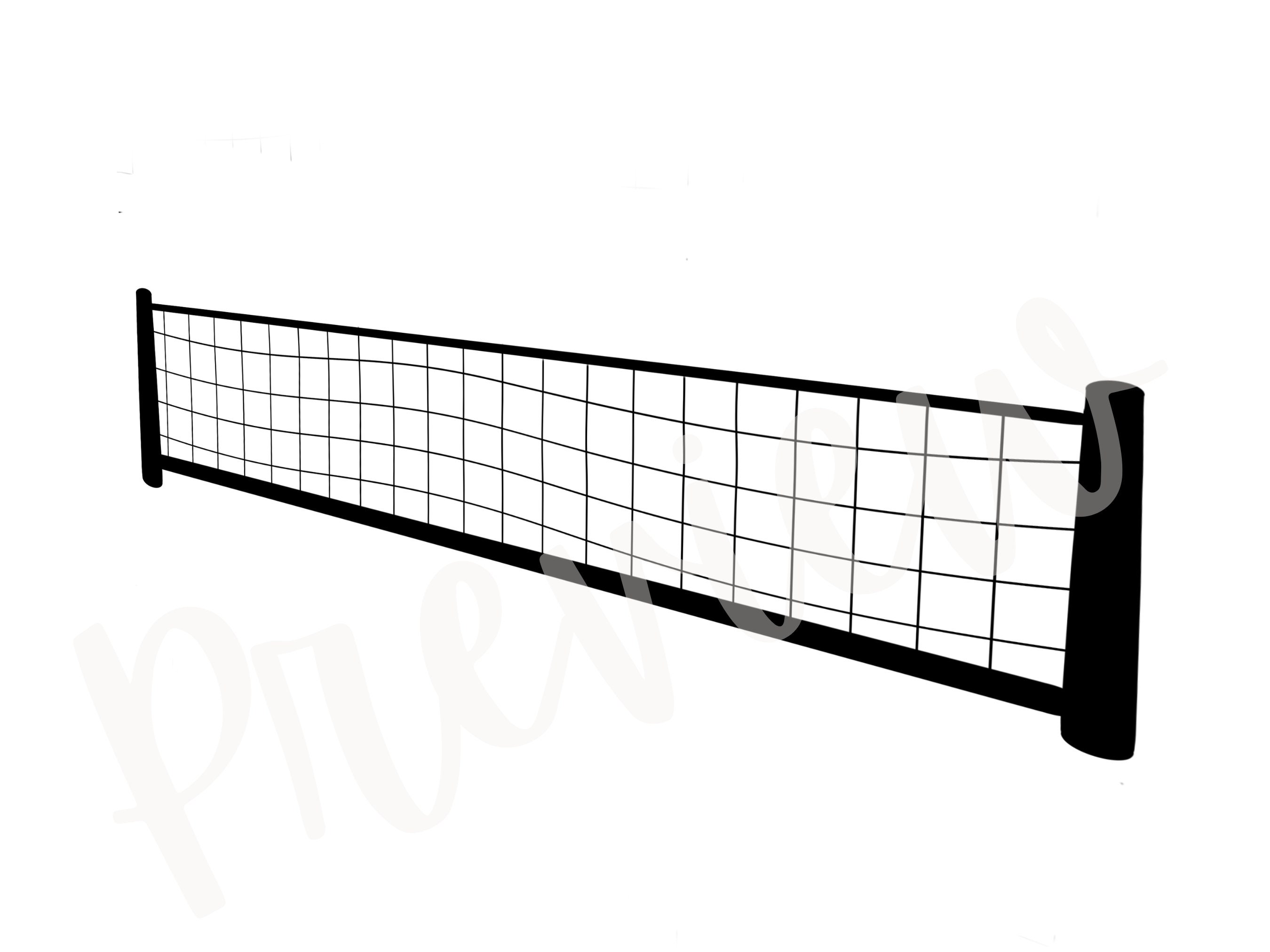 Transparent Nets and Courts With Black & White Outlines Pickleball Clip ...