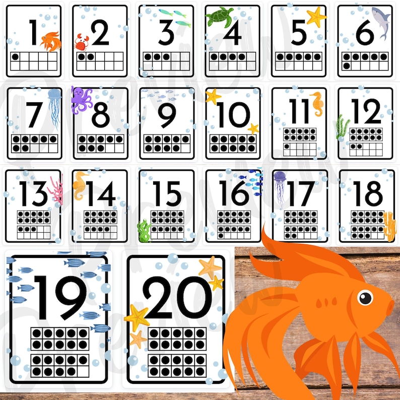 Under the Sea Ocean Classroom Decor Ocean Number Posters With Ten Frame ...