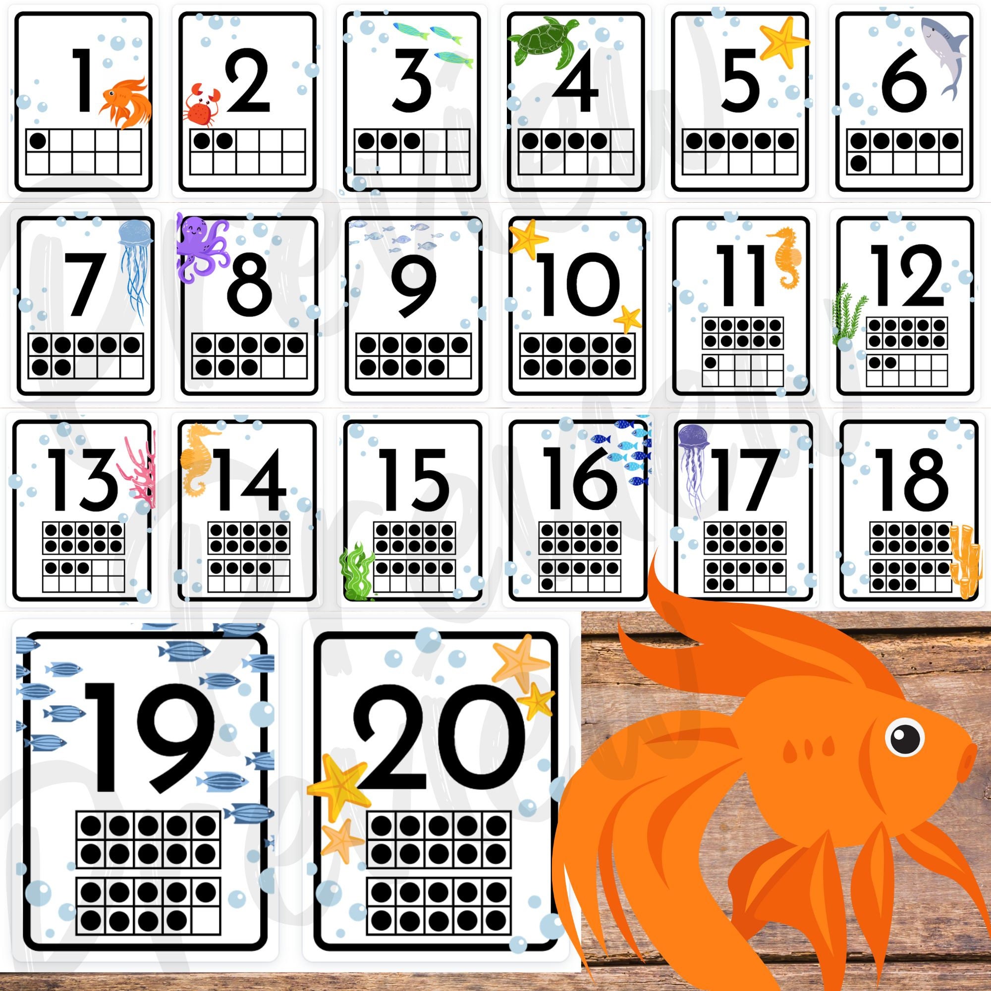 Under the Sea Ocean Classroom Decor Ocean Number Posters With Ten Frame ...