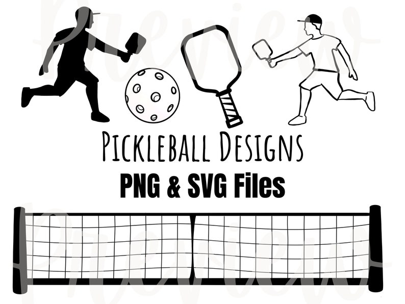 Pickleball Player Clip Art SVG & PNG Files Digital Download for ...