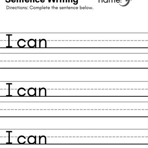 Printable Sentence Worksheets, Affirmation Sentences for K-2nd ELA ...