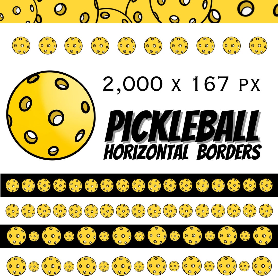 Horizontal Pickleball Borders for Personal or Commercial Use PNG Files ...