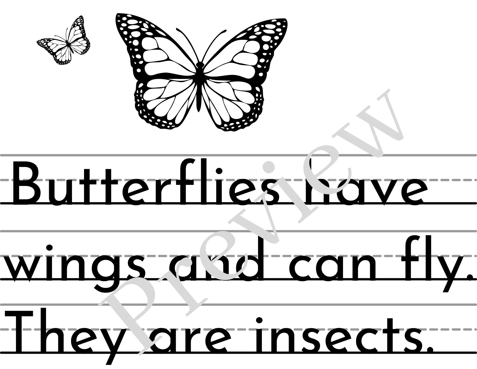 Printable Butterfly Writing Process With Informative Writing Prompt ...