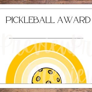 Pickleball Award or Certificate With Pickleballs and Pickle Players for ...