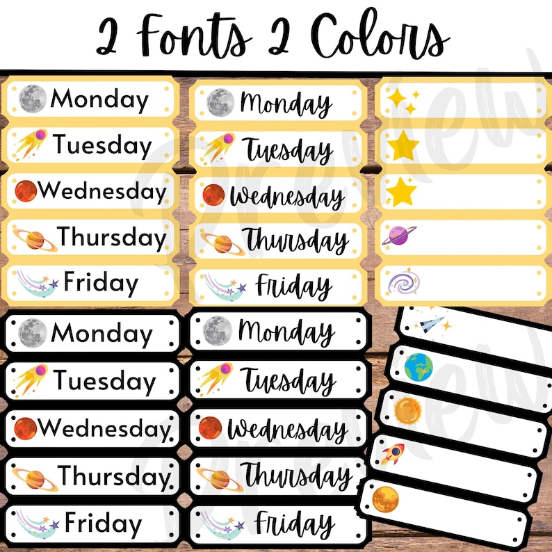 Outer Space Classroom Decor With Days of the Week Daily Schedule ...