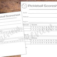 Pickleball Score Sheet Template, Printable Scorecard (digital Download ...
