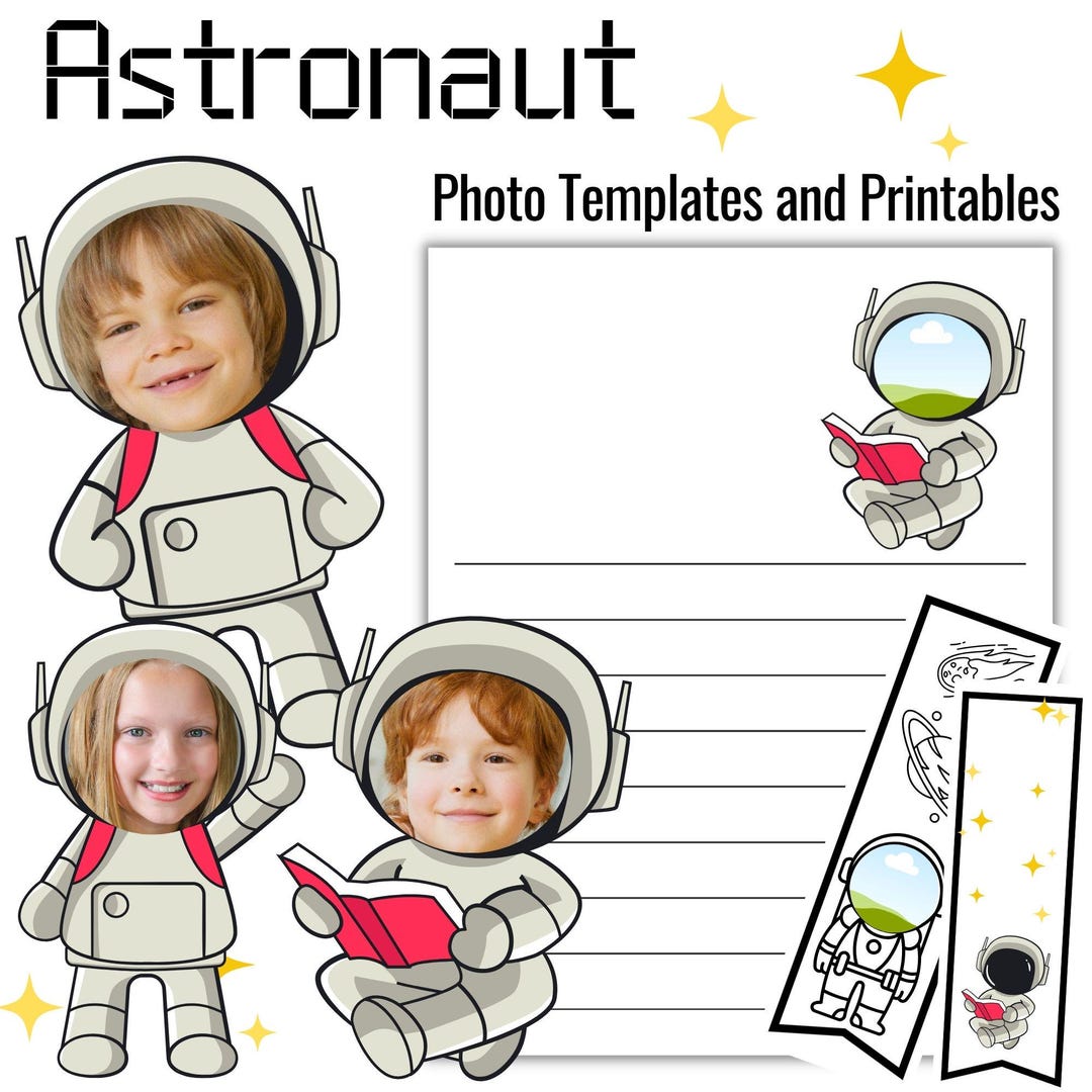 Astronaut Photo Template for Teachers Editable on Canva With Space ...