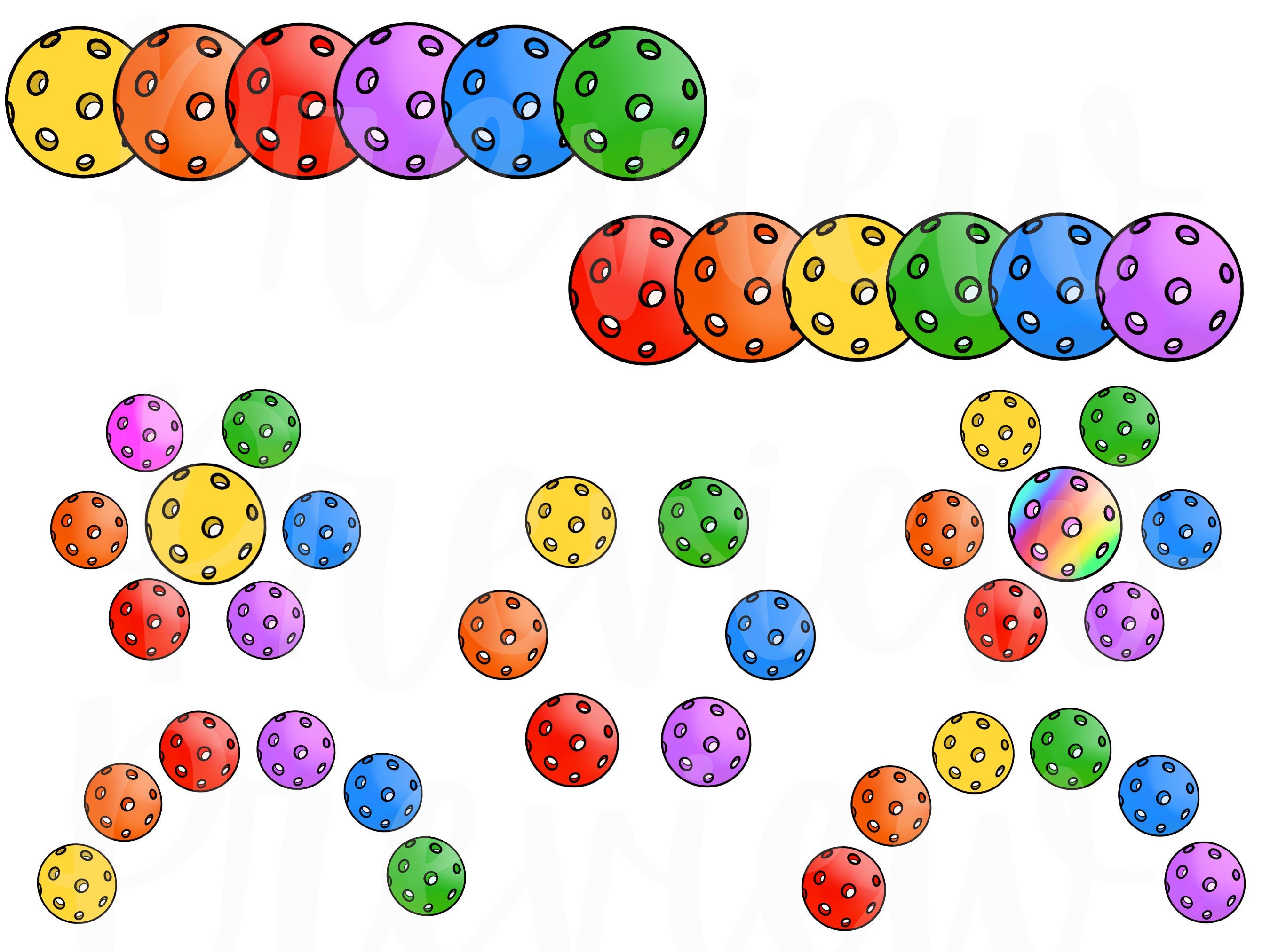 Pickleball Balls Clip Art PNG and SVG Files for Commercial Use in a ...
