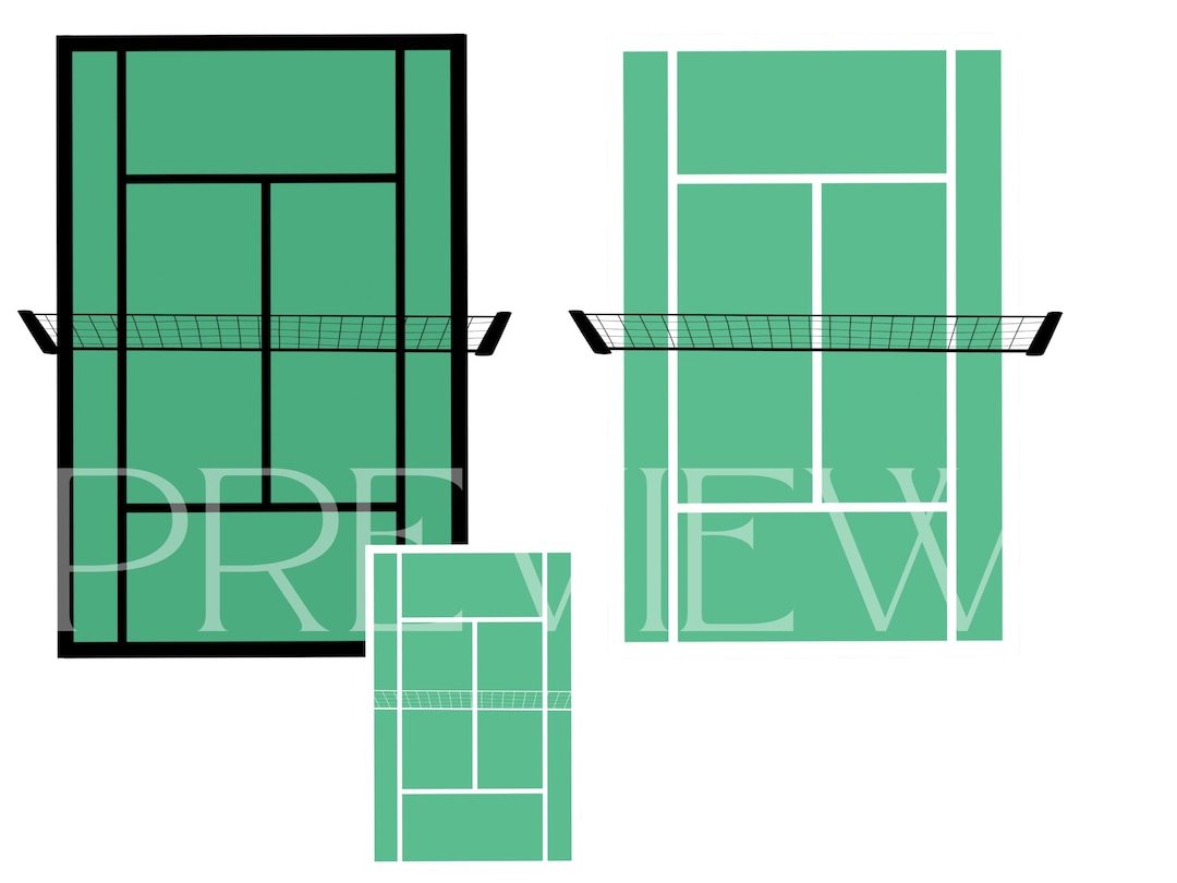 Green or Blue Tennis Court Clipart Files for Commercial Use Sport ...