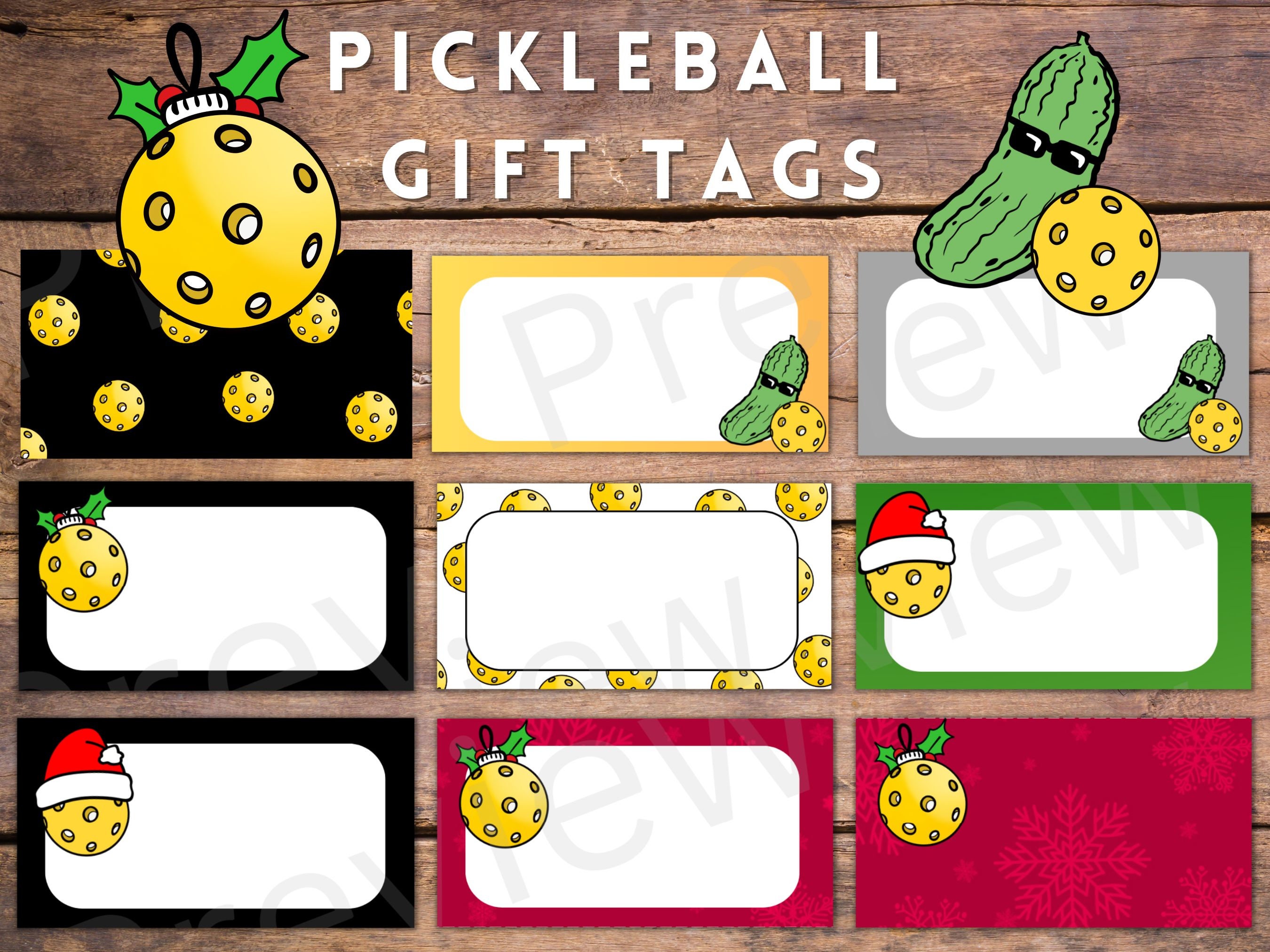 Pickleball Gift Tags With Colorful Options Download Print and Cut Out ...