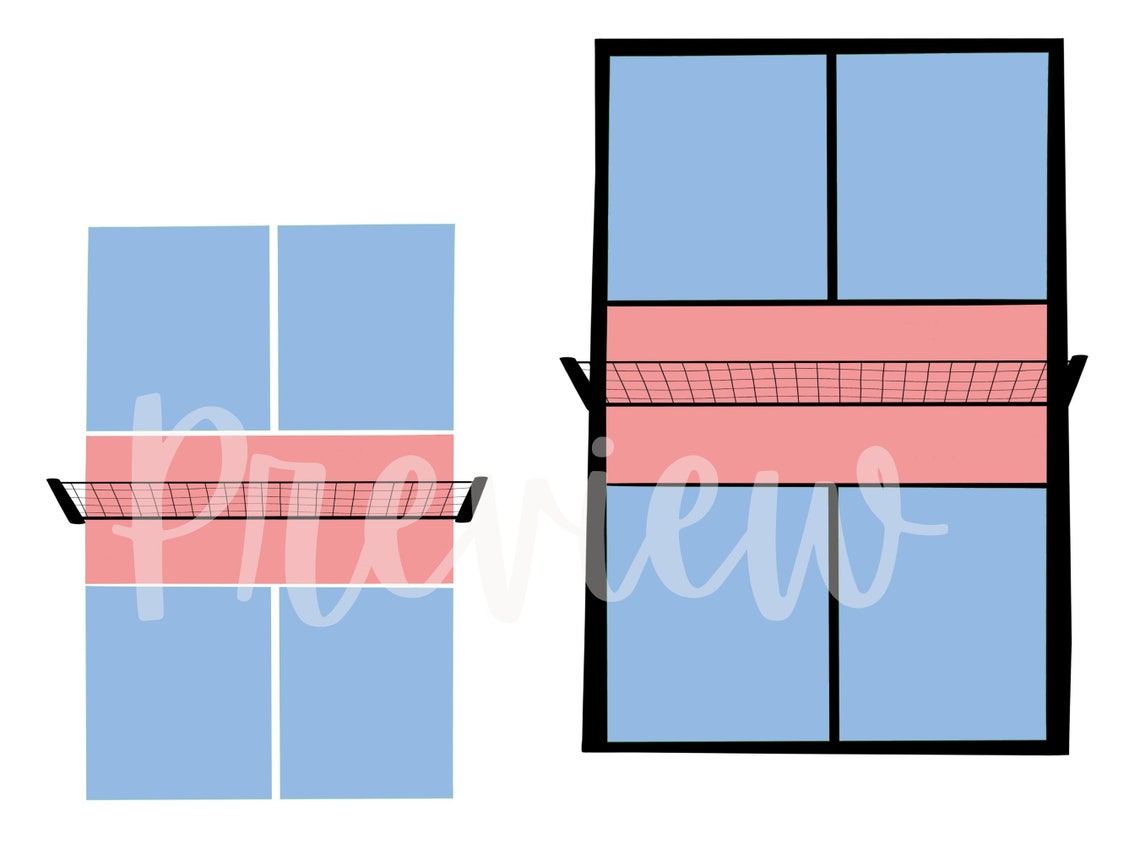 Courts and Nets Pickleball Clip Art PNG Files for Commercial Use ...