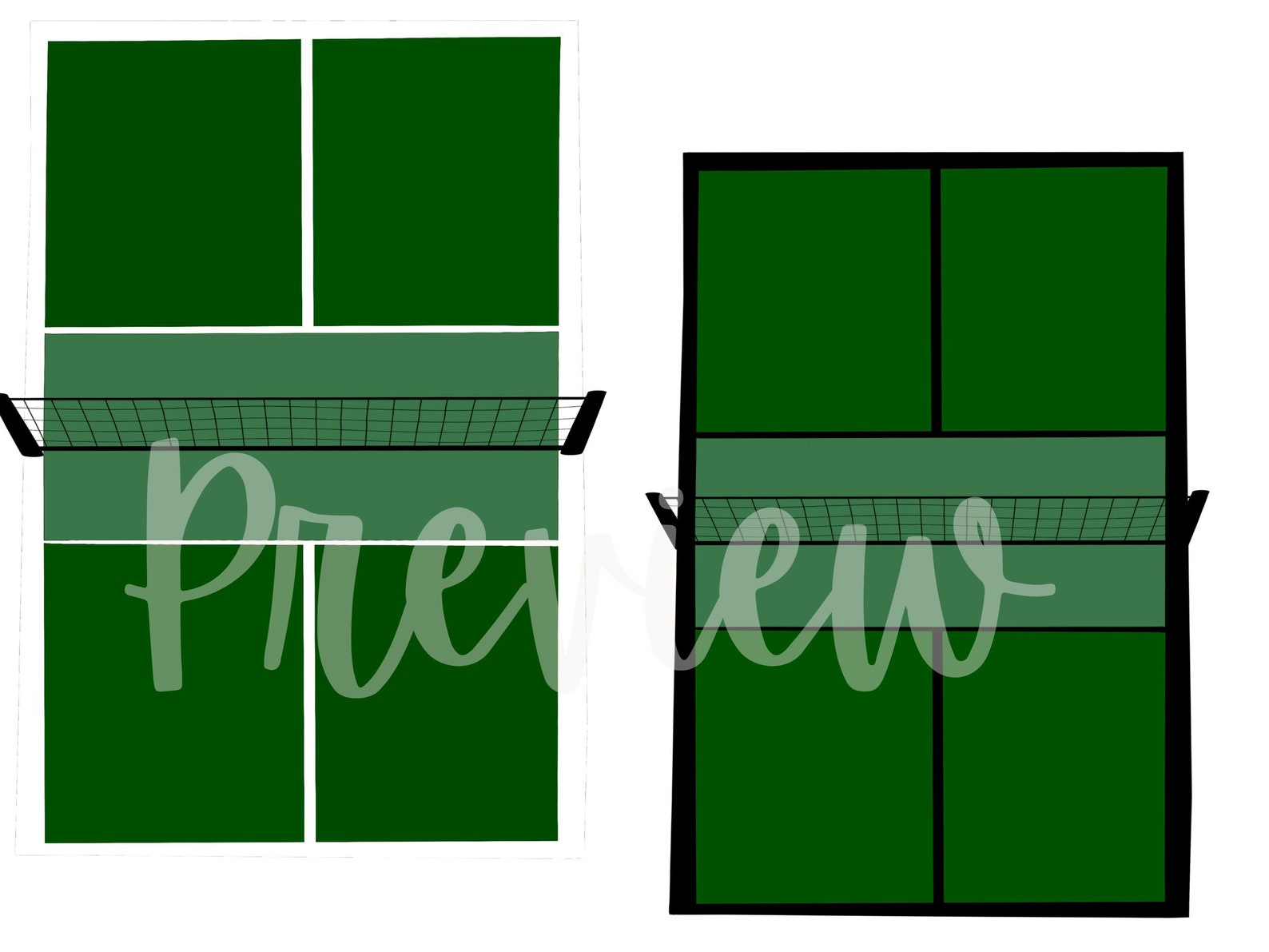 Courts and Nets Pickleball Clip Art PNG Files for Commercial Use ...