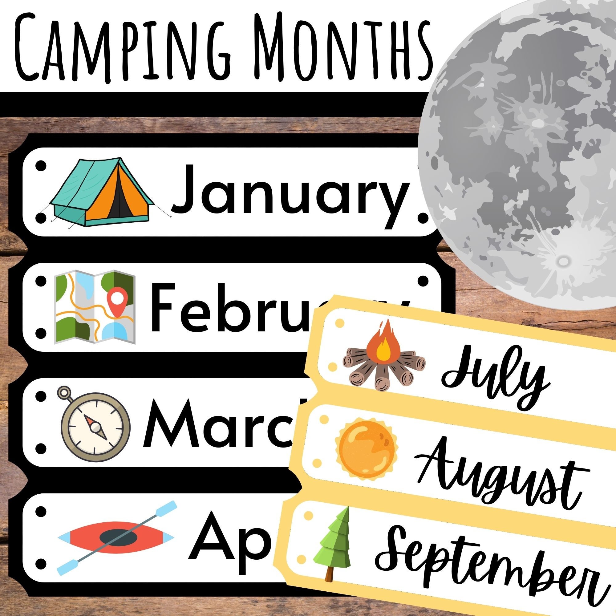 Camping Classroom Decor With Months of the Year Days of the Week and ...