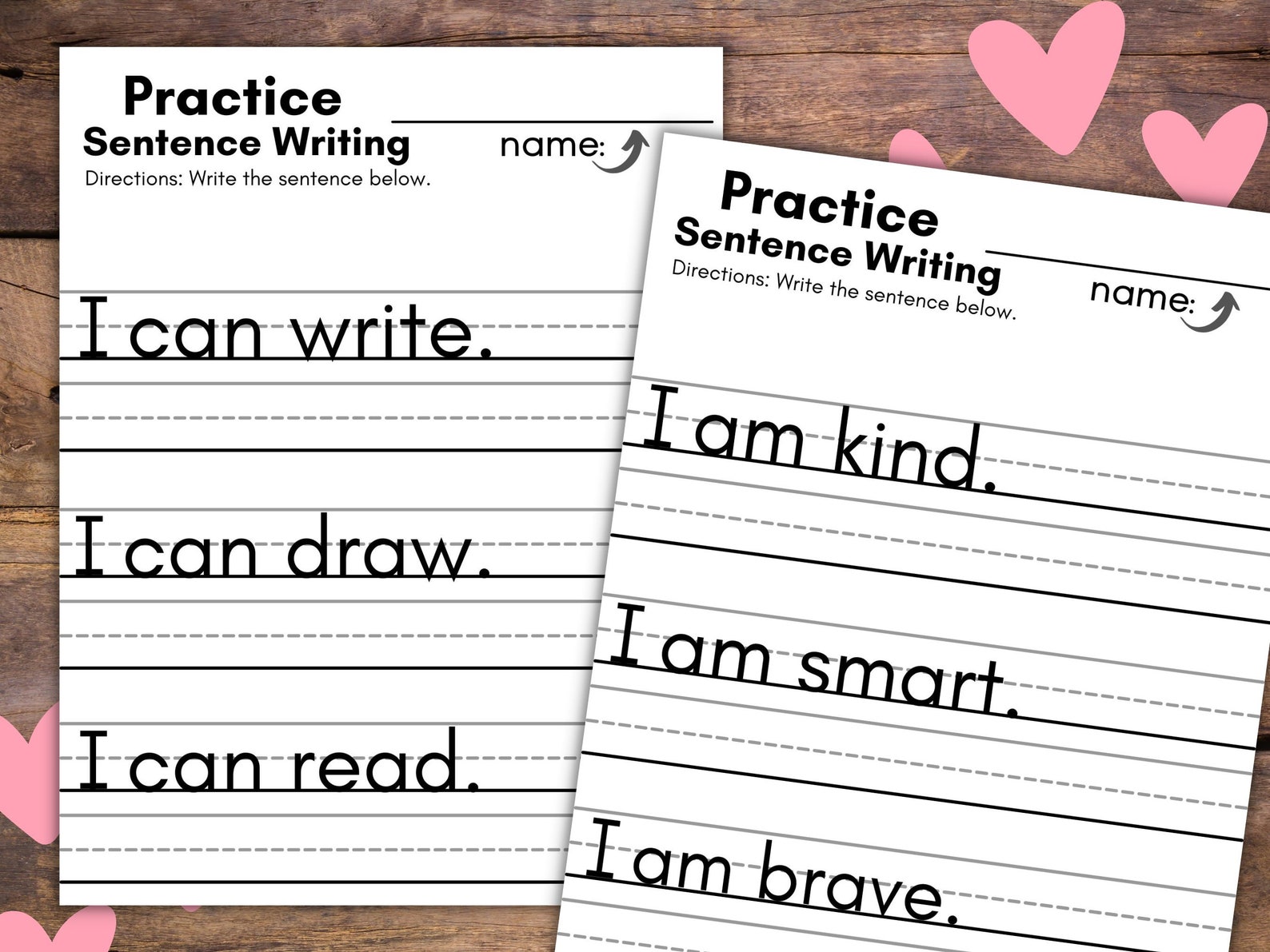 Printable Sentence Worksheets, Affirmation Sentences for K-2nd ELA ...