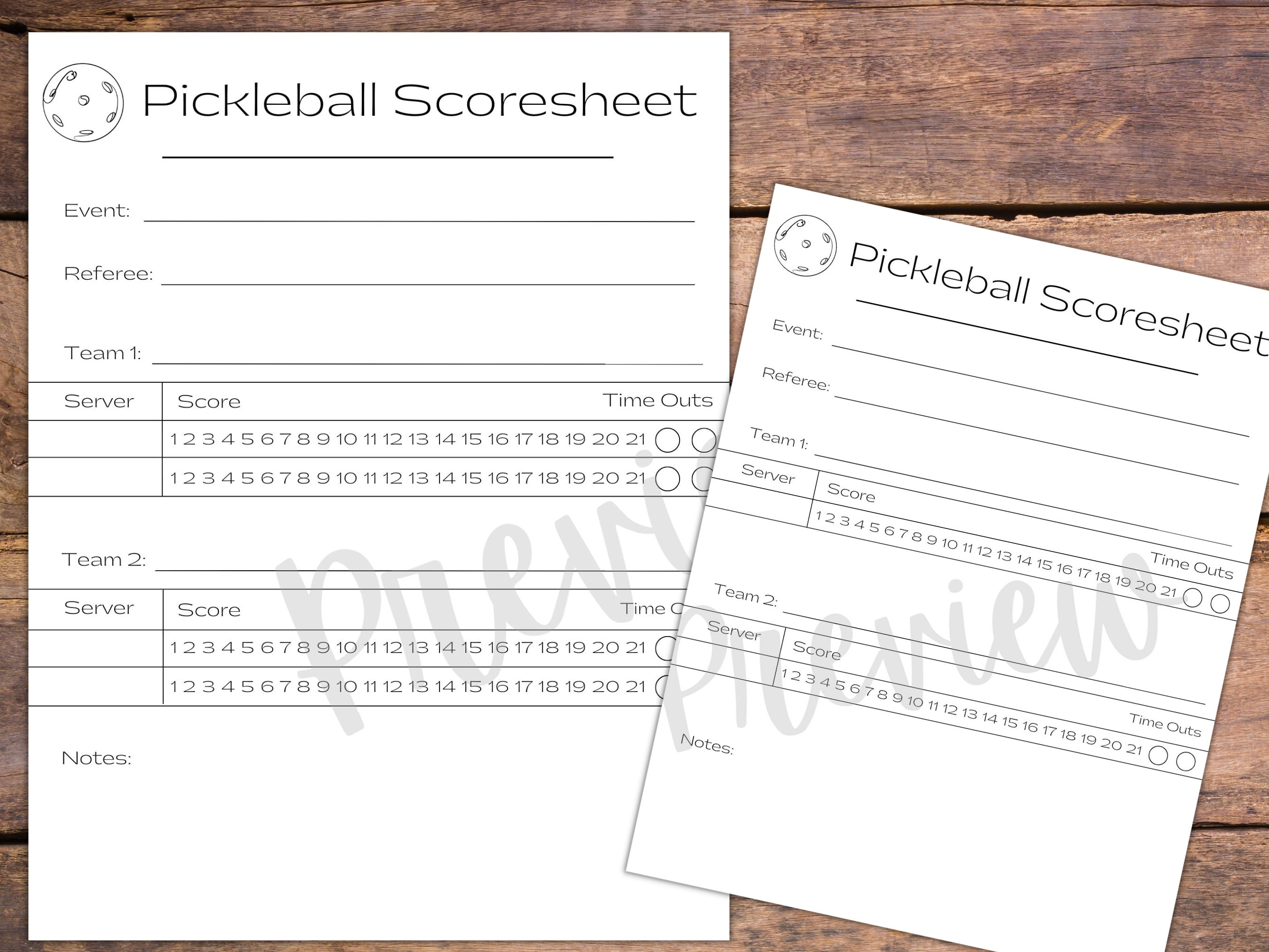 Pickleball Scoresheet and Bracket Award Bundle With Certificate for a ...