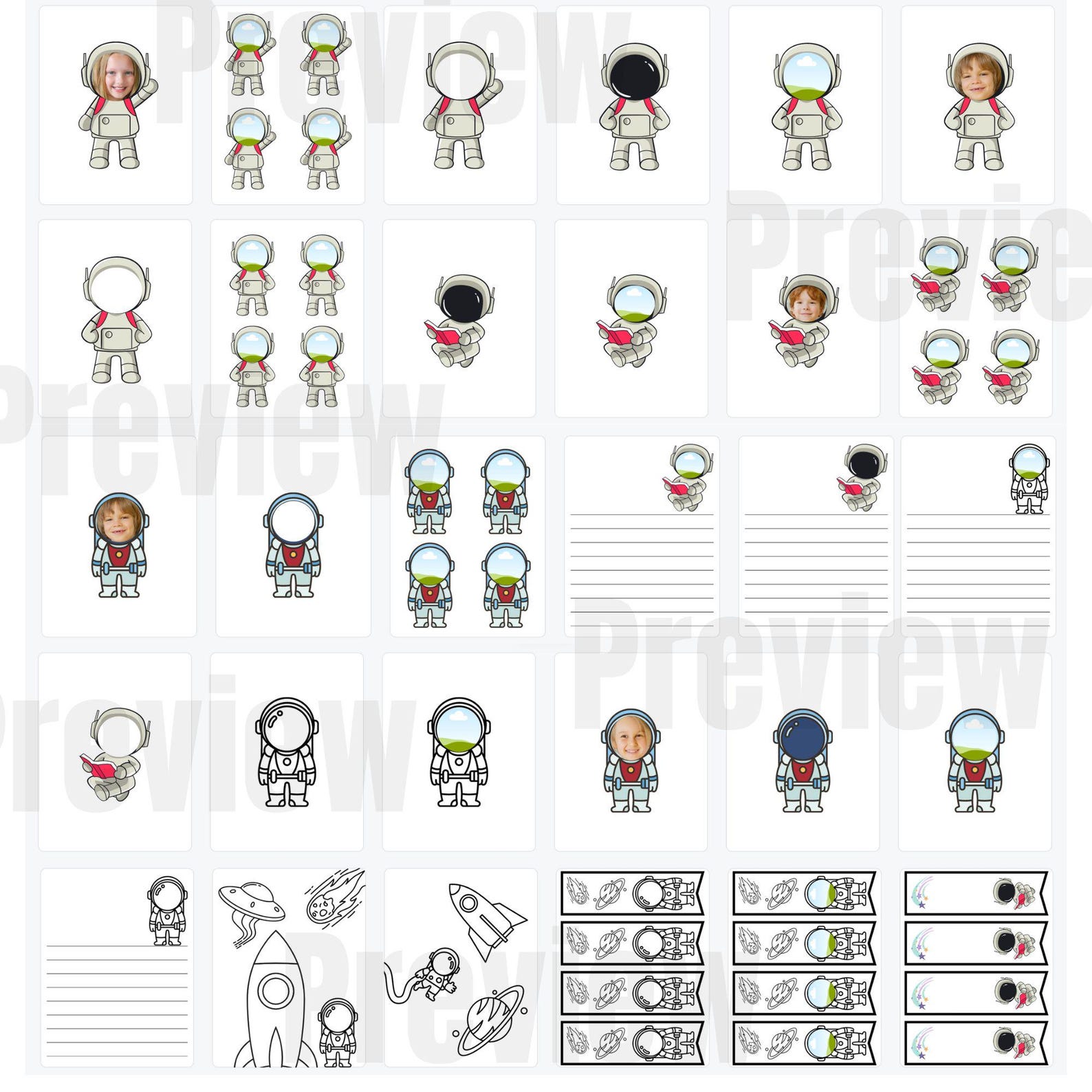 Astronaut Photo Template for Teachers Editable on Canva With Space ...