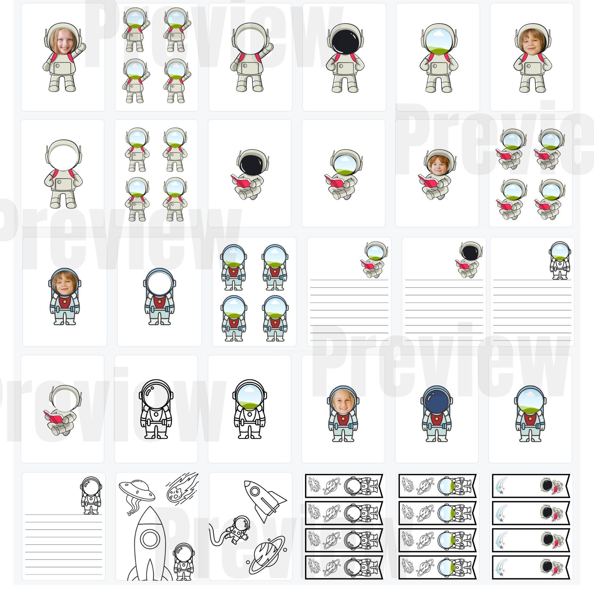 Astronaut Photo Template for Teachers Editable on Canva With Space ...