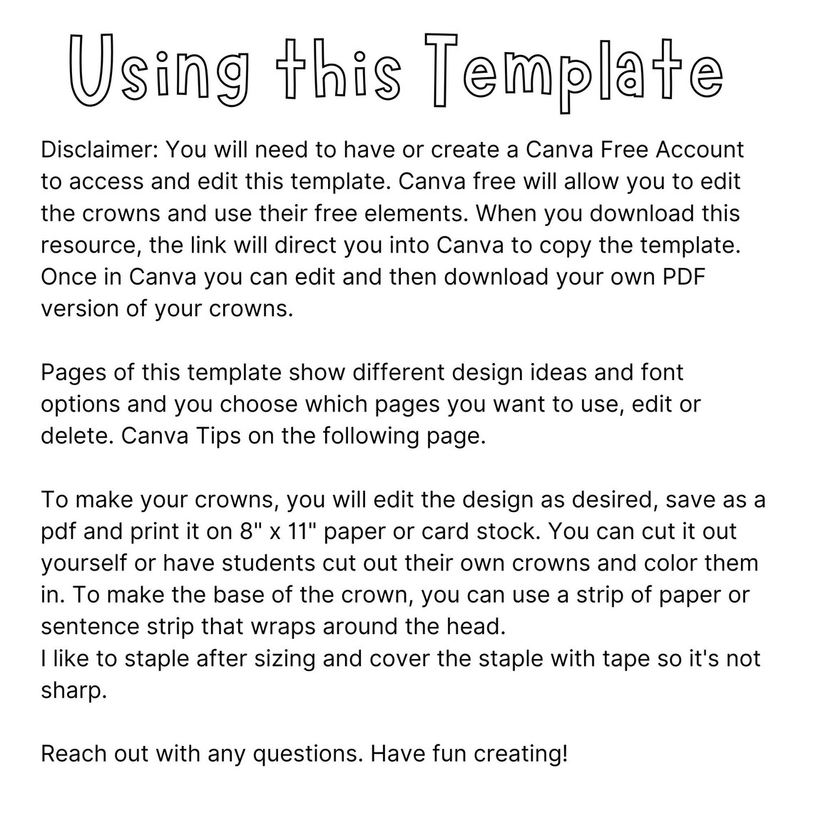 Editable Kids Crowns on Canva for a Kids Birthday Party or Star Student ...