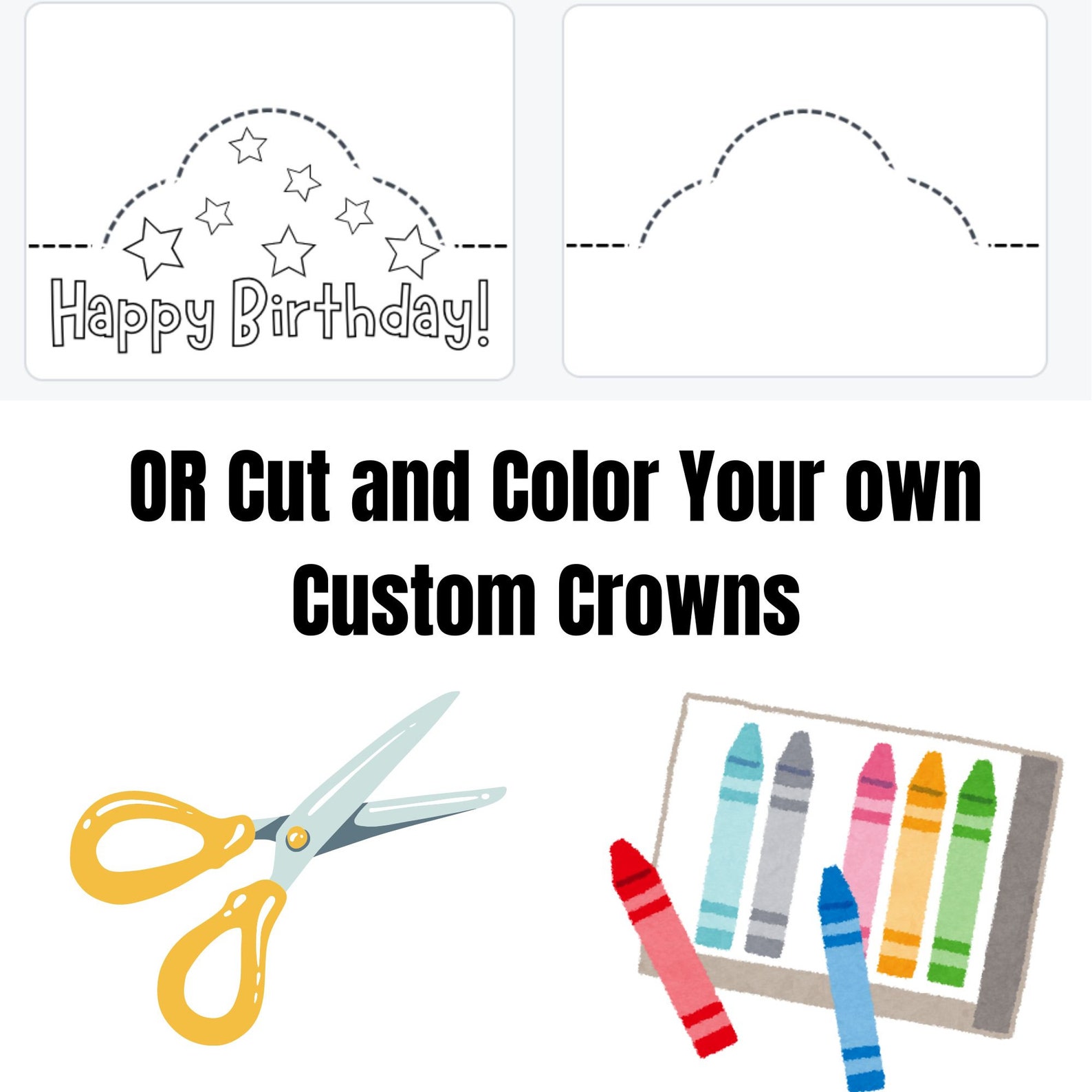 Editable Kids Crowns on Canva for a Kids Birthday Party or Star Student ...