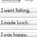 Printable Writing Worksheets With Narrative Sentences I Went I Had I ...