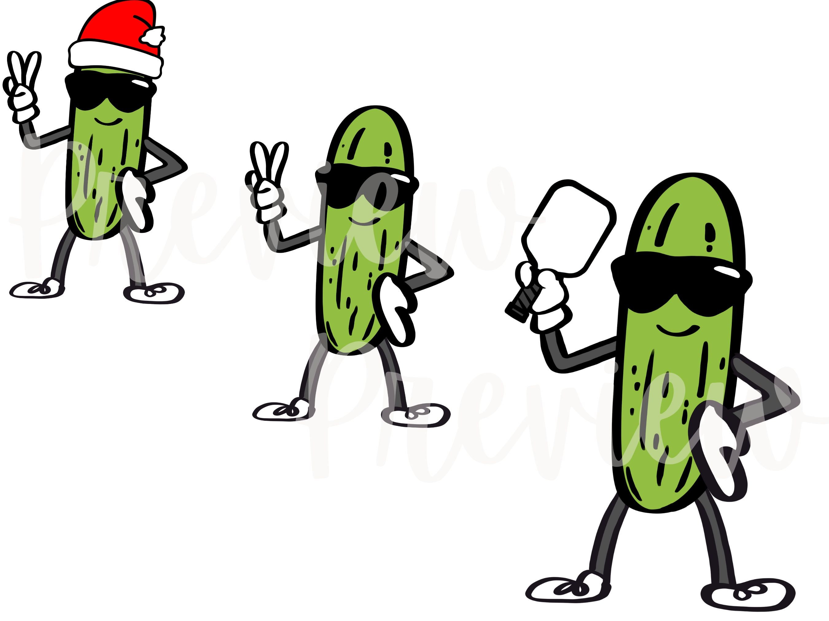 Pickle Art With a Peace Sign, Pickleball Paddle and Santa Hat for Fun ...