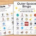 Printable Outer Space Bingo Game With Colorful Planets and Stars for a ...