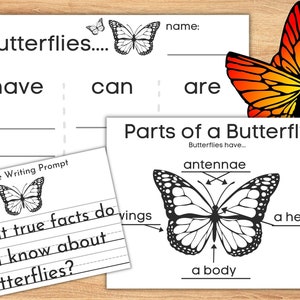 Printable Butterfly Writing Process With Informative Writing Prompt ...