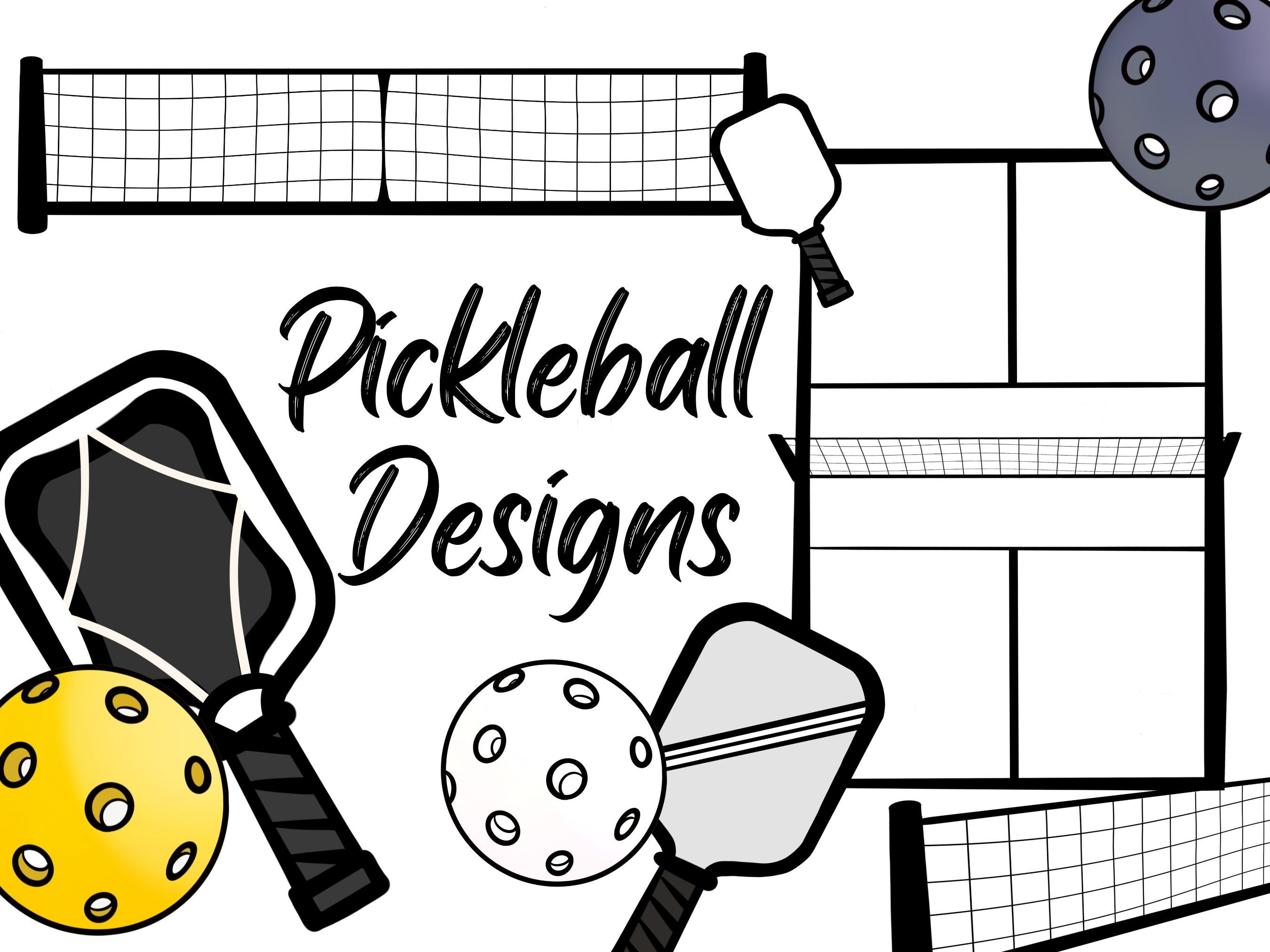Rainbow Pickleball Clip Art Mega Bundle for Commercial Use - Paddles ...