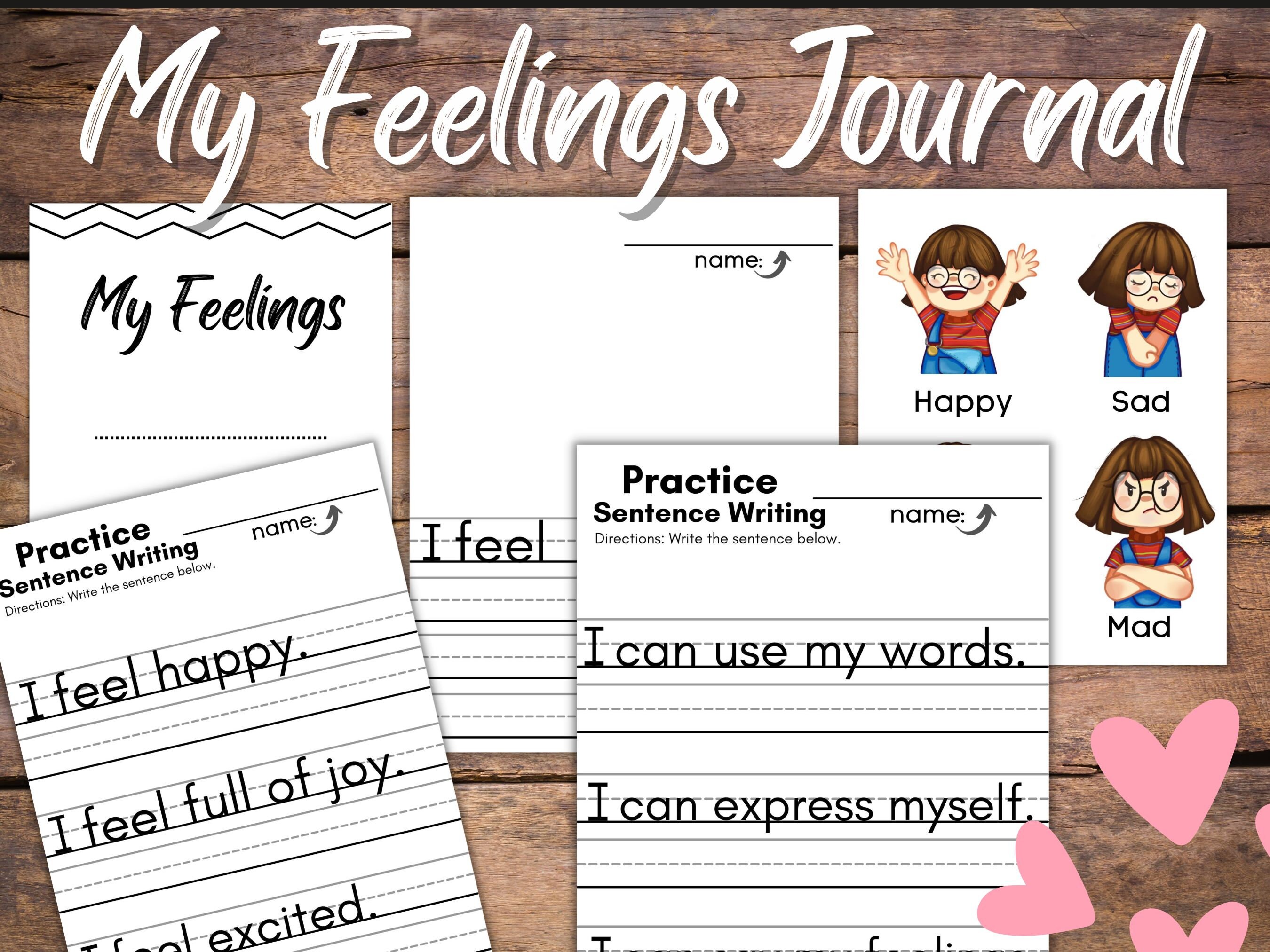 Kids Writing Practice Writing Journal for Feelings With Emotion Posters ...