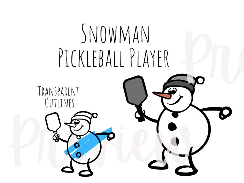 BIG BUNDLE of Christmas Pickleball Clip Art for Holiday Designs With a ...