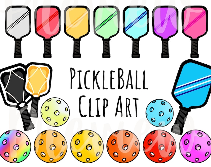 Funny Pickleball Clip Art for Commercial Use PNG Files Yellow ...