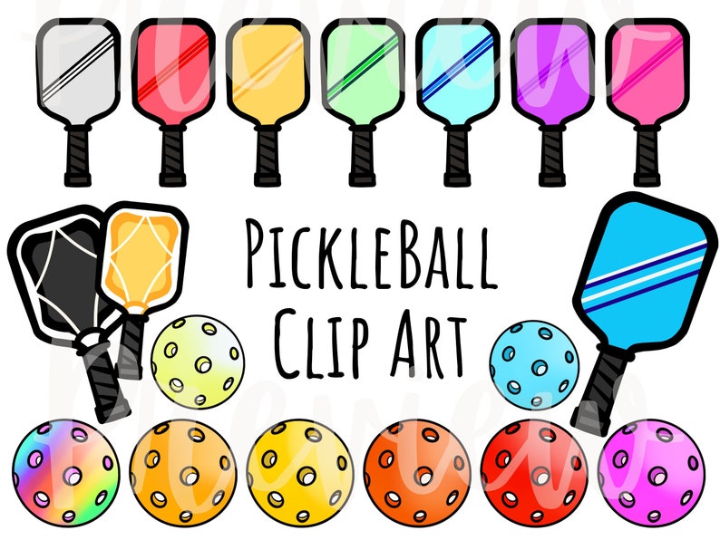 Pickleball Clip Art PNG Files for Commercial Use in a Greater Design ...