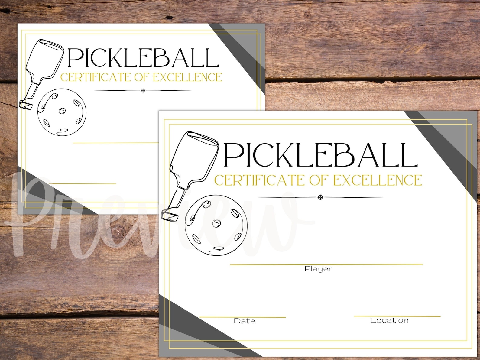 Pickleball Award Bundle With Fancy Certificate or Funny Pickle Players ...