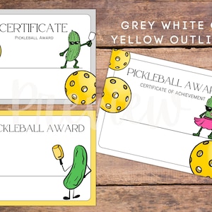 Pickleball Award Bundle With Fancy Certificate or Funny Pickle Players ...