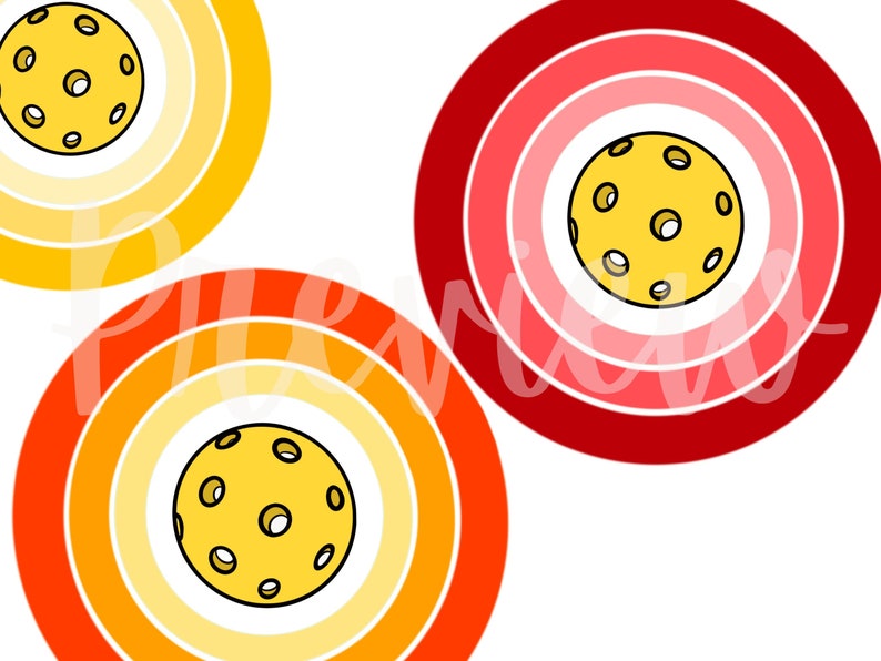 Rainbow Pickleball Clip Art PNG and JPEG Files for Commercial Use in a ...