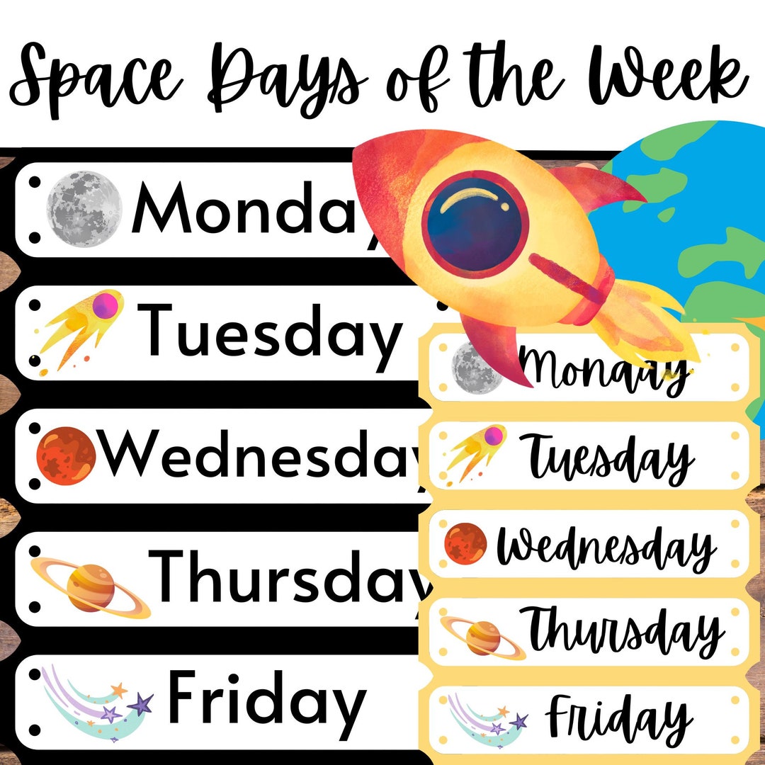 Outer Space Classroom Decor With Days of the Week Daily Schedule ...