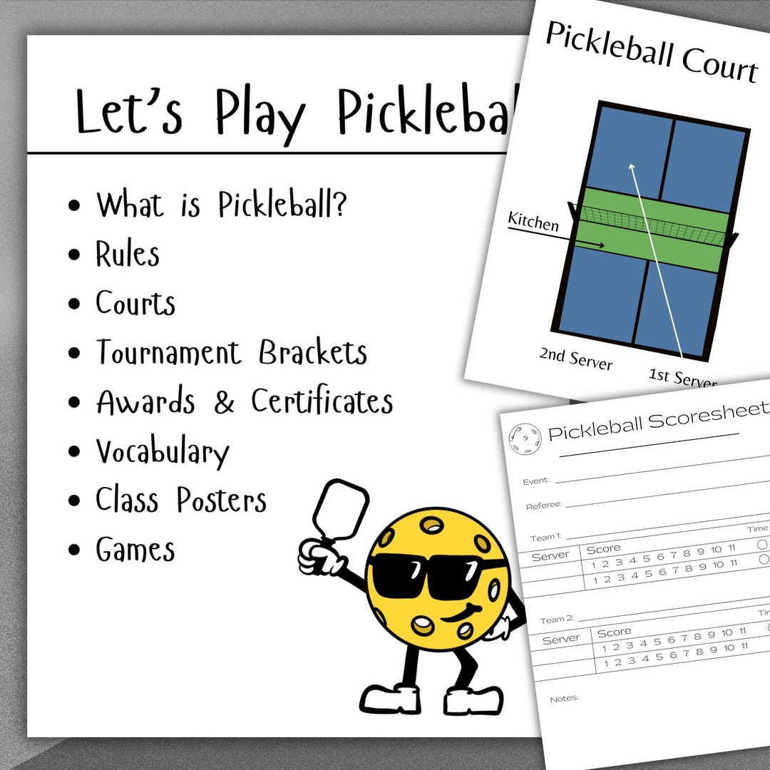 Let's Play Pickleball Game Mega Bundle With Pickleball Rules, Brackets ...