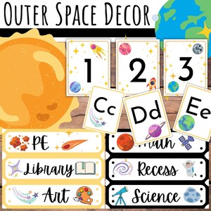 Outer Space Classroom Decor With Days of the Week Daily Schedule ...