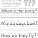Printable Handwriting Worksheets With Question Sentences and Who, What ...