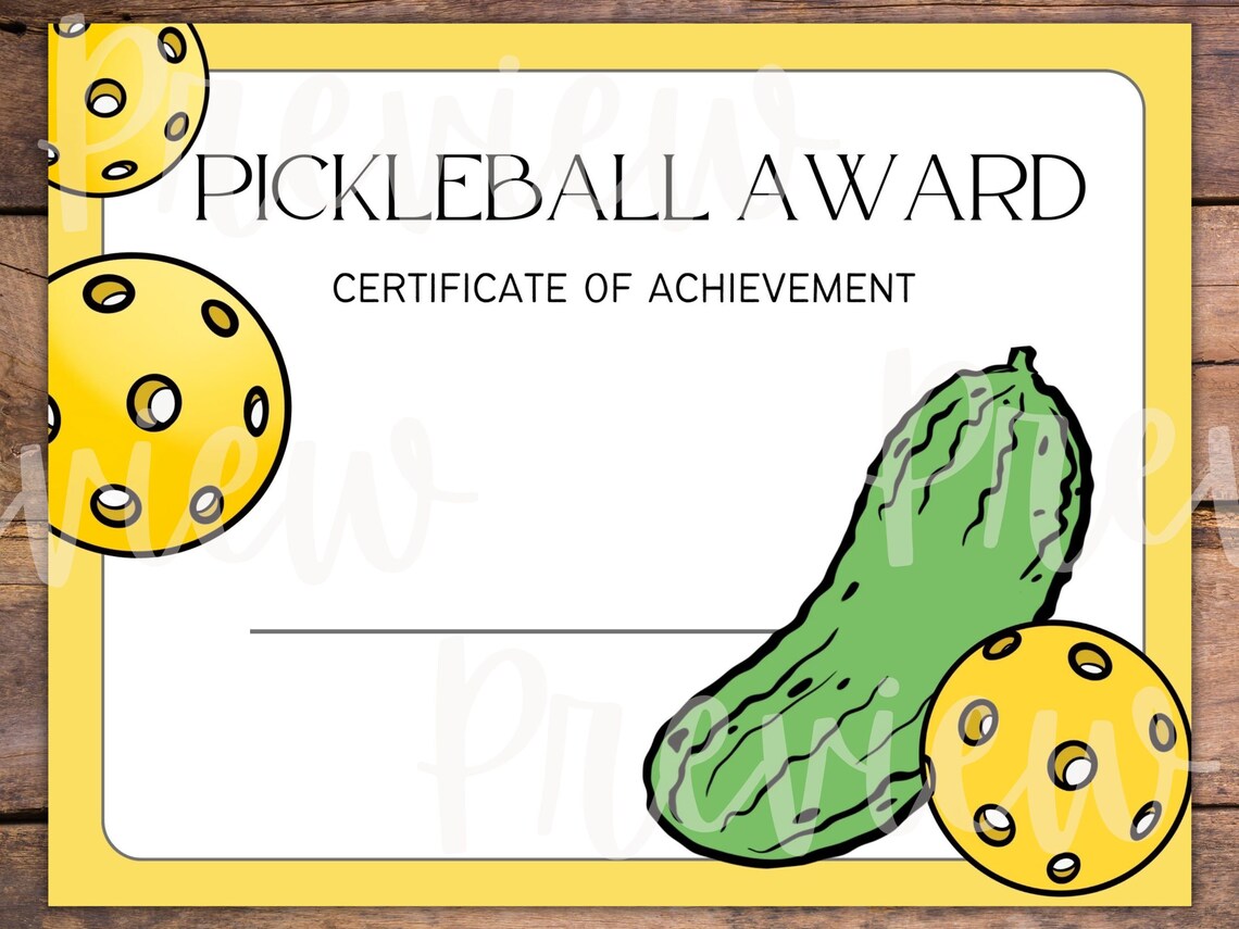 Pickleball Award Bundle With Fancy Certificate or Funny Pickle Players ...