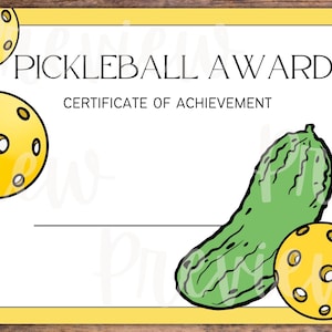 Pickleball Award Bundle With Fancy Certificate or Funny Pickle Players ...