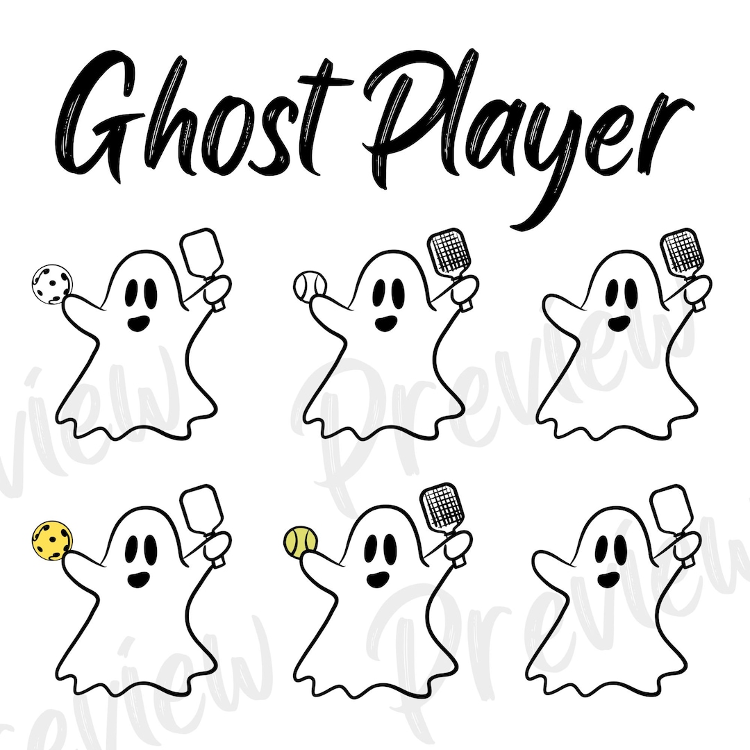 Ghost Sports Player With Pickleball and Tennis Player for Fall Designs ...