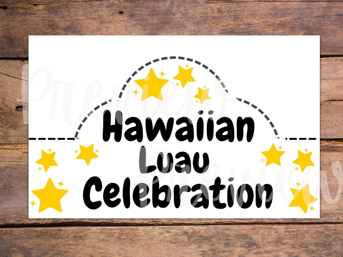 Luau Party Crowns in Color and Colorable Cut Outs Digital Download for ...