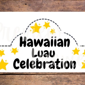 Luau Party Crowns in Color and Colorable Cut Outs Digital Download for ...